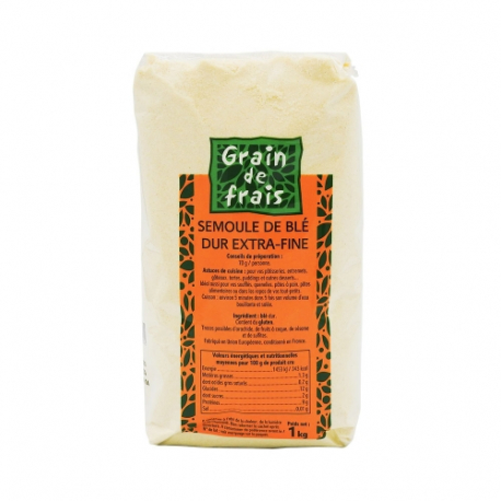 Semoule extra fine Grain de Frais paquet 1kg en vente direct - Agripousse